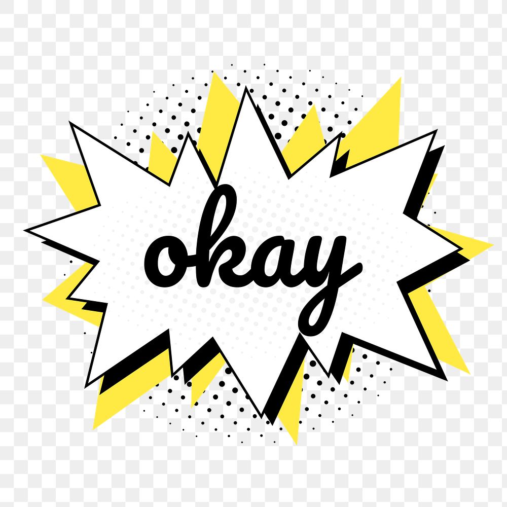 Png okay text cartoon | Free PNG Sticker - rawpixel