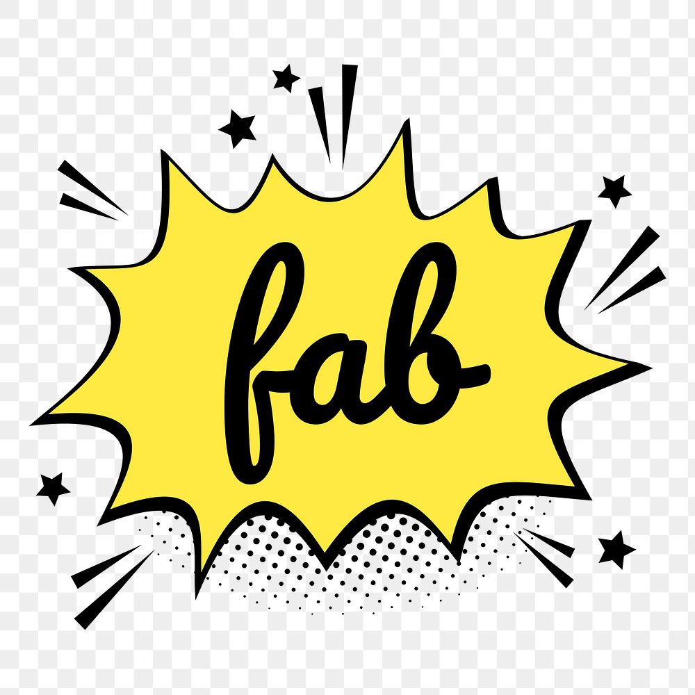 Png fab word comic calligraphy | Free PNG Sticker - rawpixel