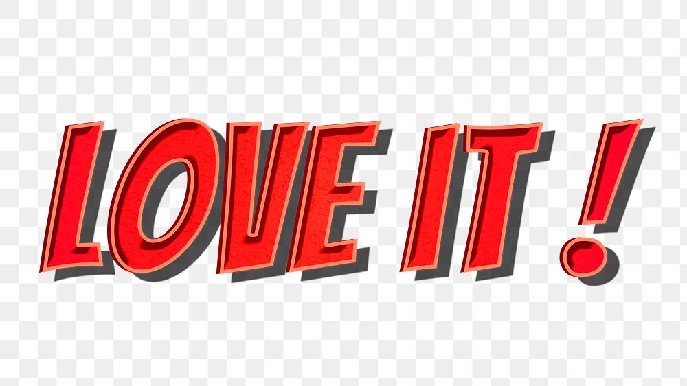 Love it! retro style png | Free PNG Sticker - rawpixel