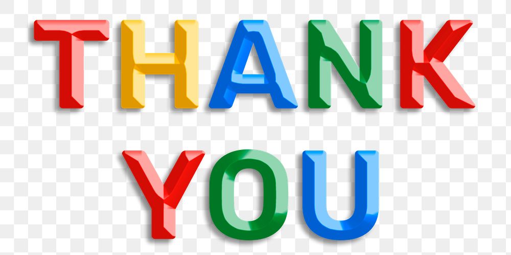 Colorful thank you text png | Free PNG Sticker - rawpixel