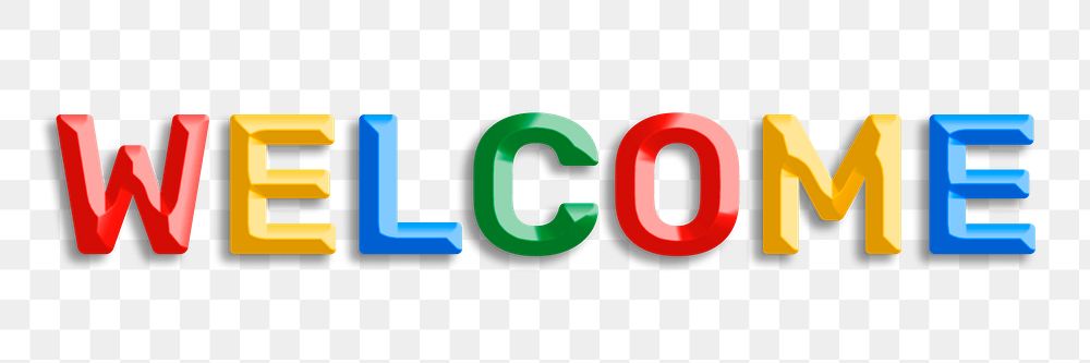Colorful welcome text png bevel | Free PNG Sticker - rawpixel