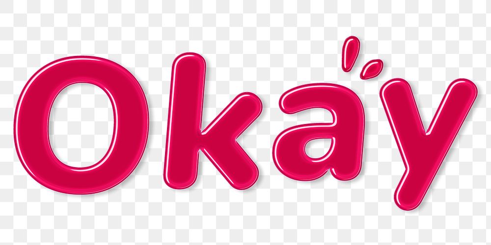 Jelly glossy bold okay png | Free PNG Sticker - rawpixel