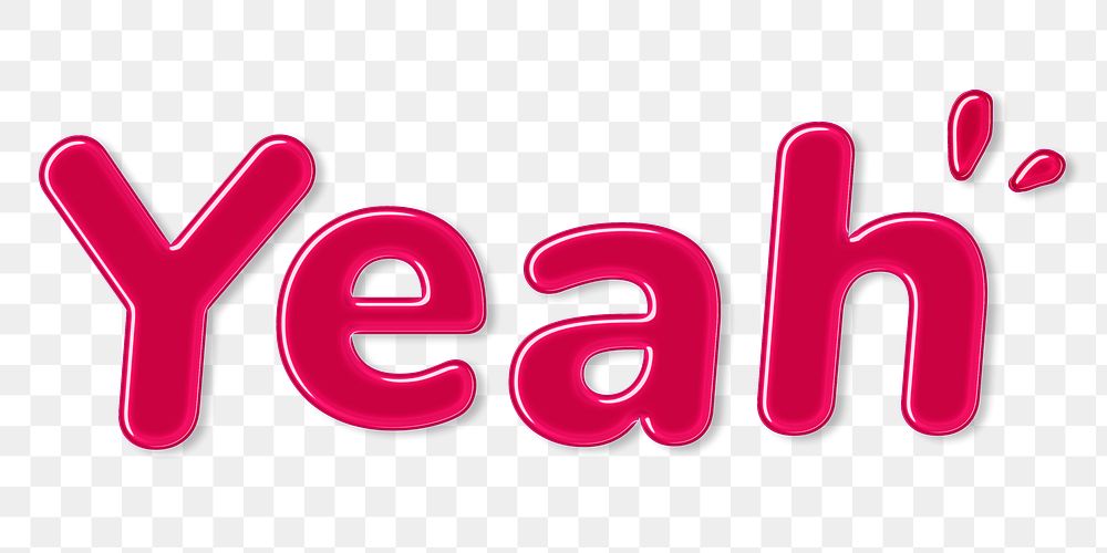 Jelly glossy bold yeah png | Free PNG Sticker - rawpixel