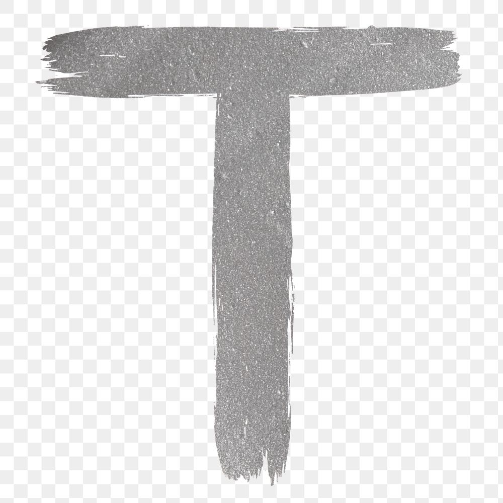 Transparent letter t silver brush | Free PNG Sticker - rawpixel