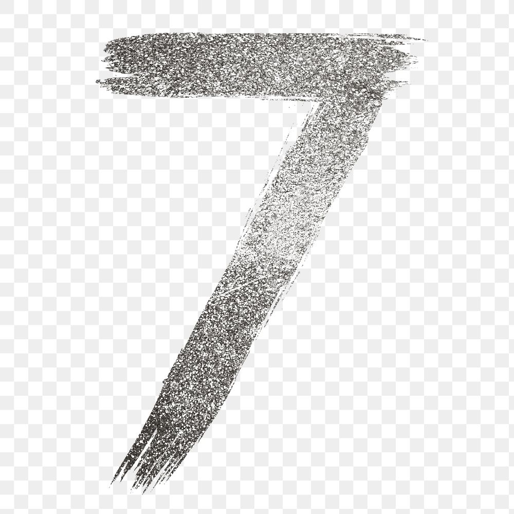 Silver glitter 7 number png | Free PNG Sticker - rawpixel