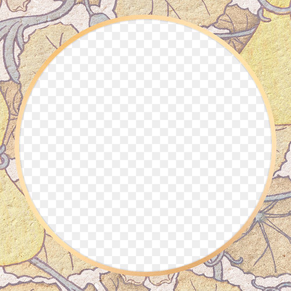 Gold floral round frame png | Free PNG - rawpixel