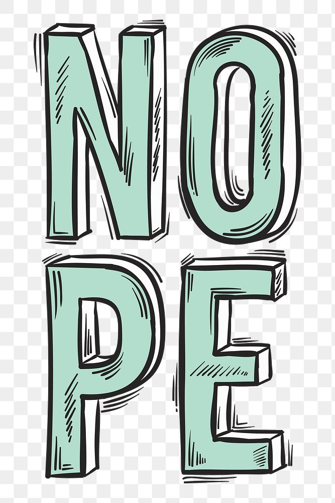 Png nope word pastel doodle | Free PNG Sticker - rawpixel