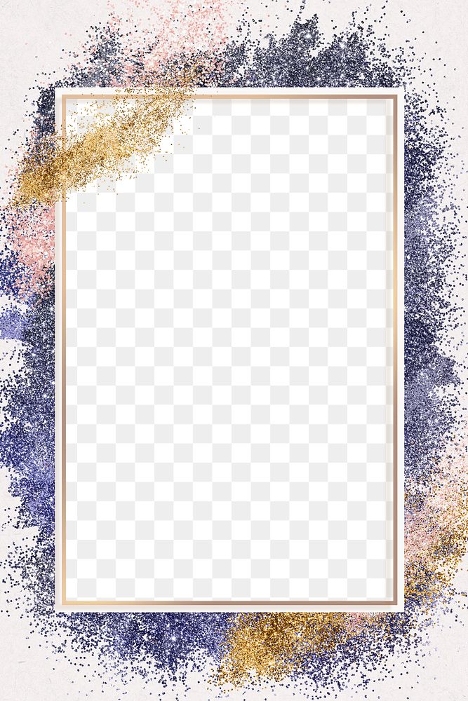 Sparkly frame png on blue | Free PNG - rawpixel