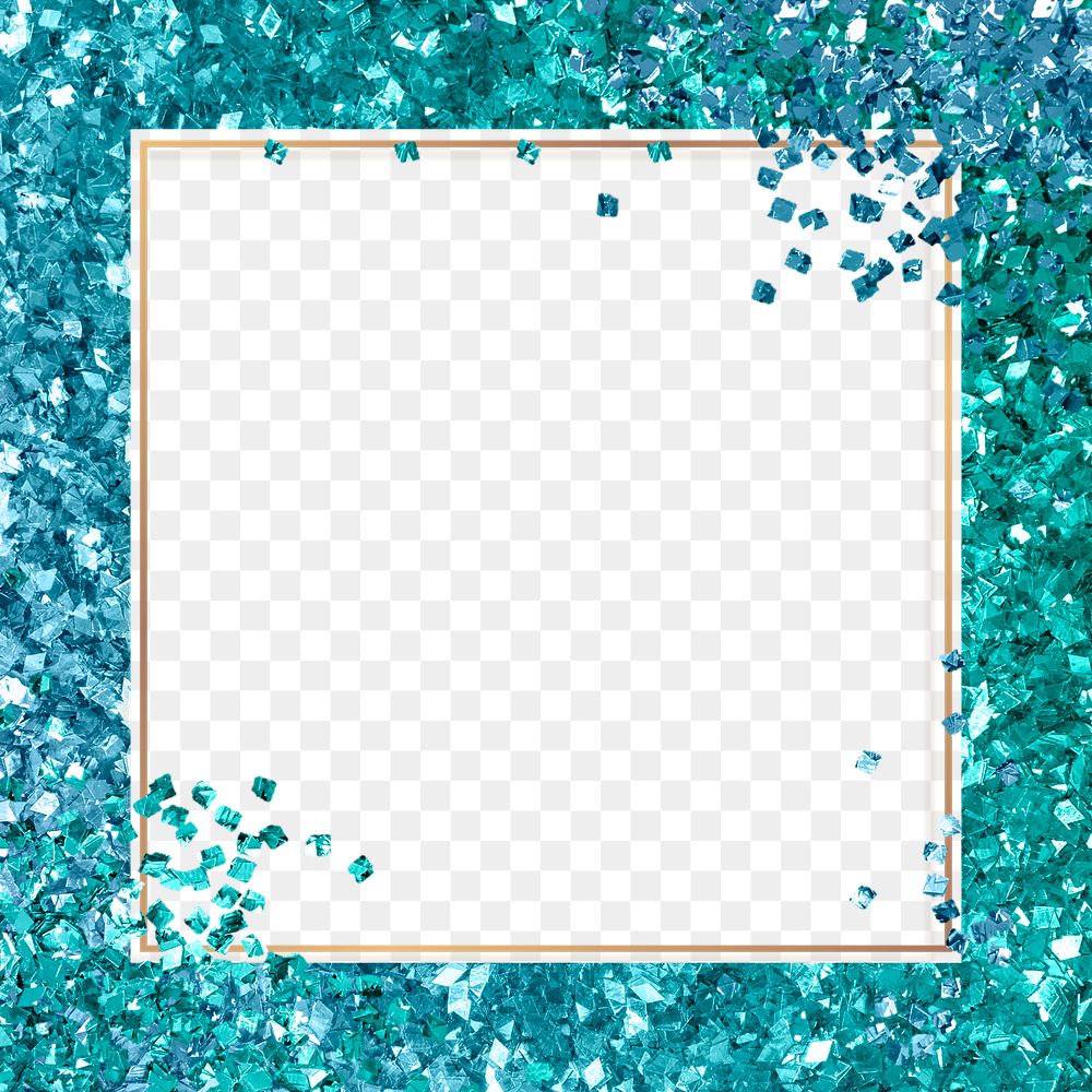 Shimmery border png festive turquoise | Premium PNG - rawpixel