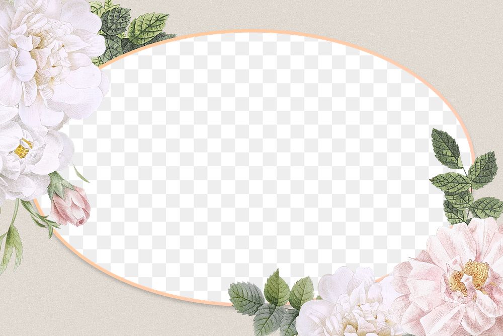 Transparent flower adorned frame design | Free PNG - rawpixel