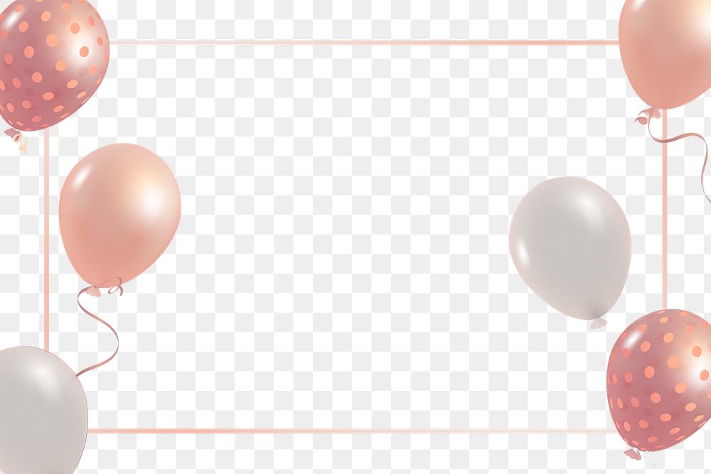 Pink balloons frame png new | Premium PNG - rawpixel