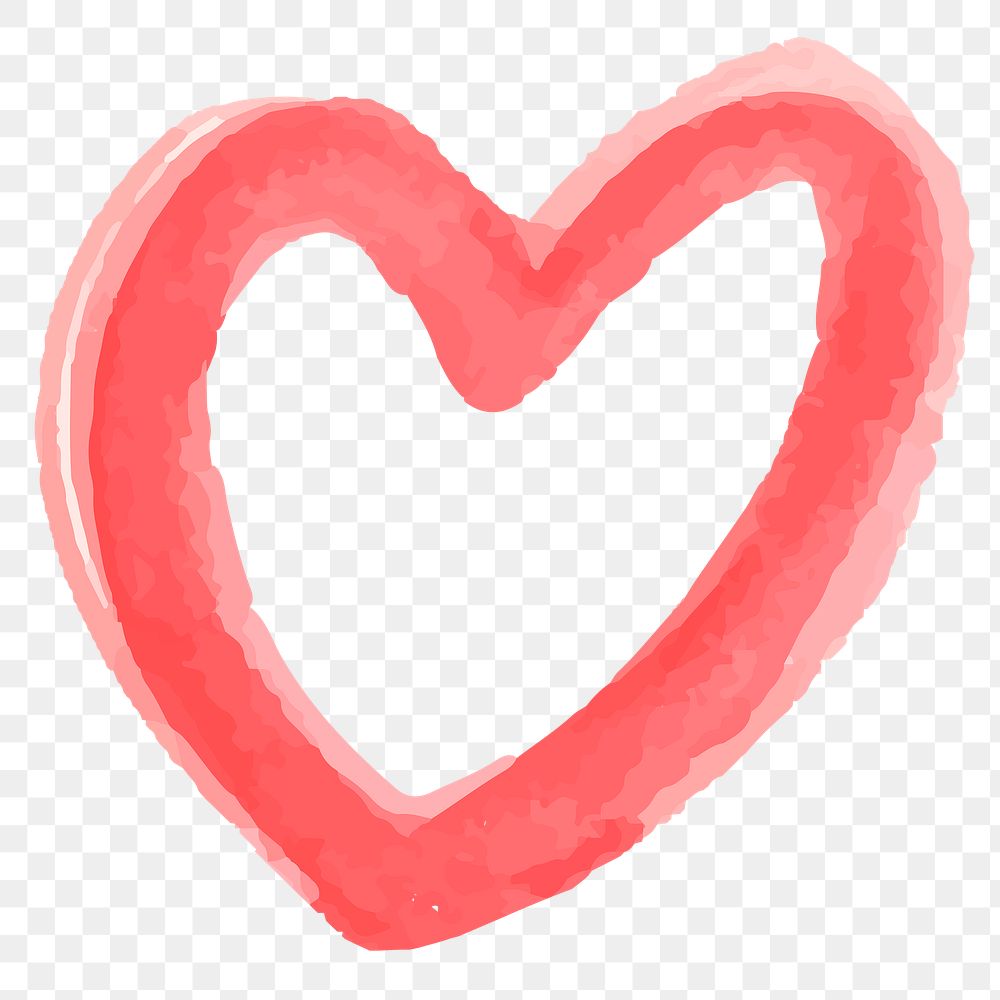 Watercolor pink heart sticker valentine's | Free PNG Sticker - rawpixel