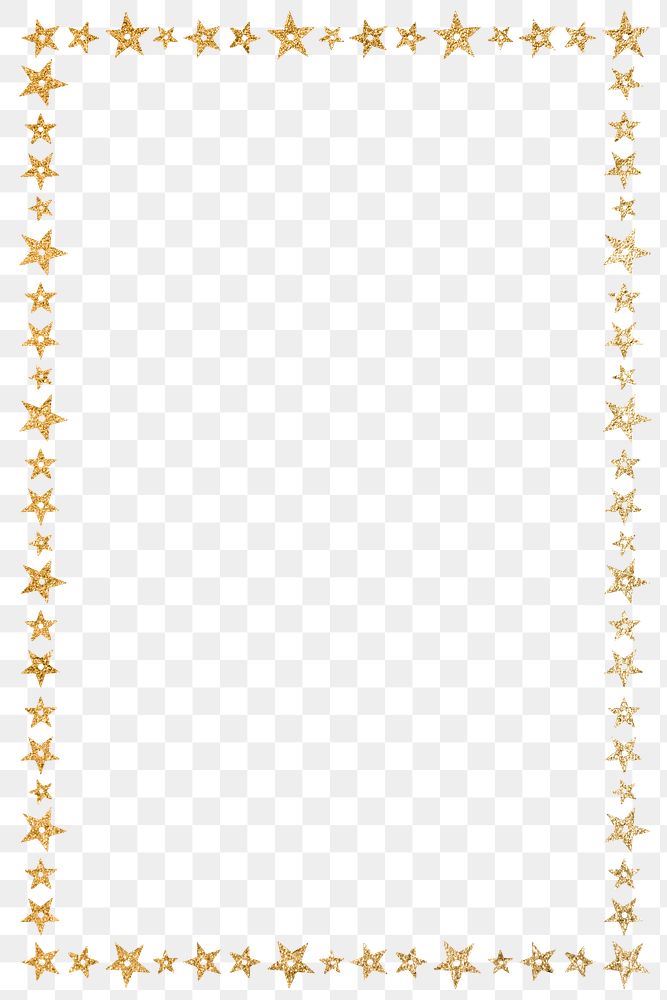Gold sparkling star rectangular border | Premium PNG - rawpixel