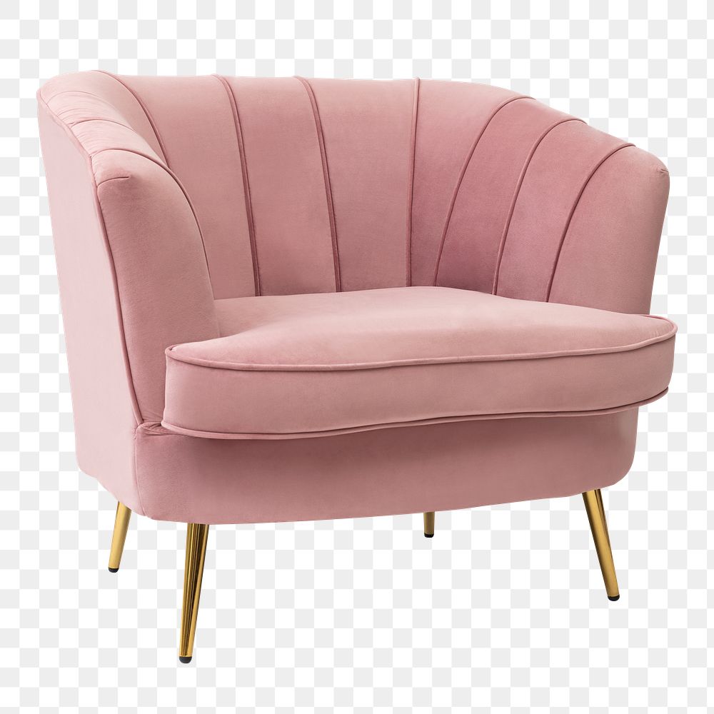 Pink velvet chair png mockup | Premium PNG Sticker - rawpixel