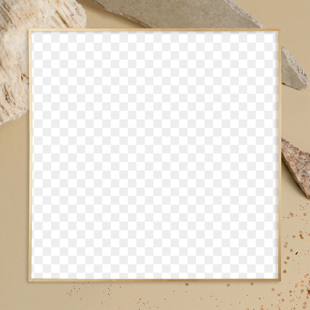 Gold square frame design element | Free PNG - rawpixel