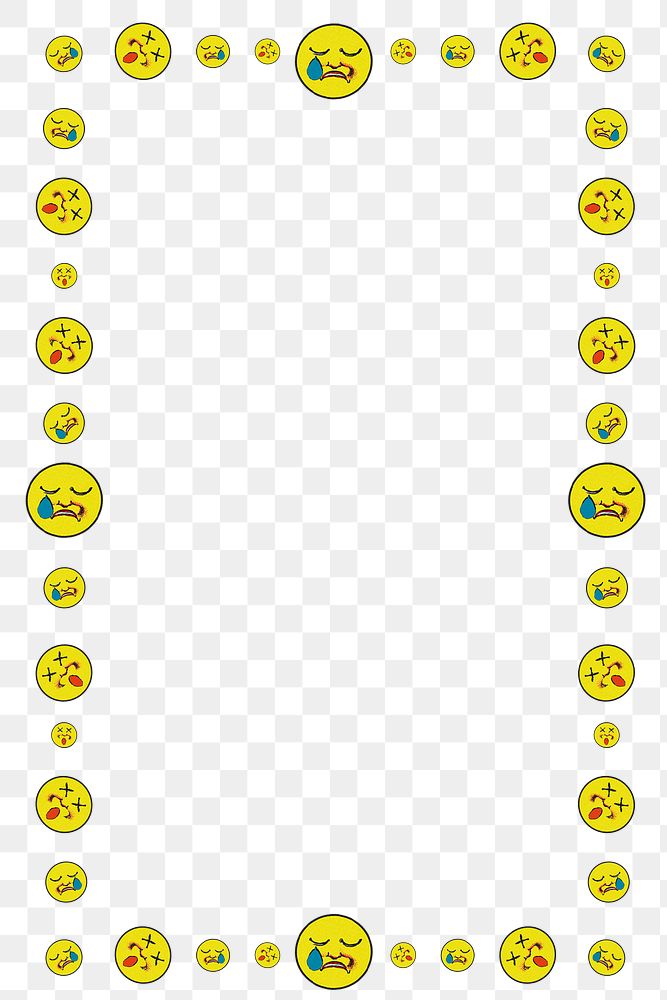 Vintage sad emoji frame design | Free PNG - rawpixel