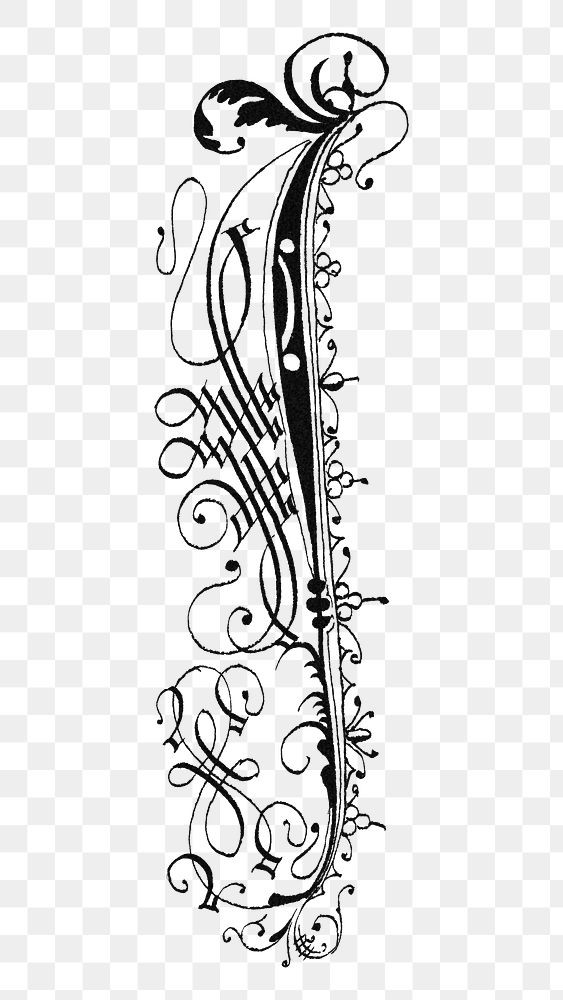 I png filigree script alphabet | Free PNG Sticker - rawpixel