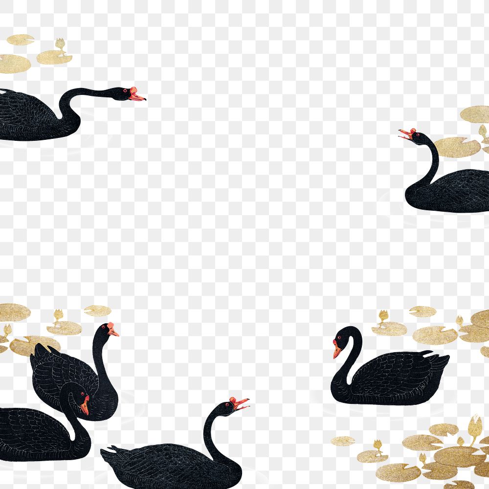 Black geese frame design element | Free PNG - rawpixel