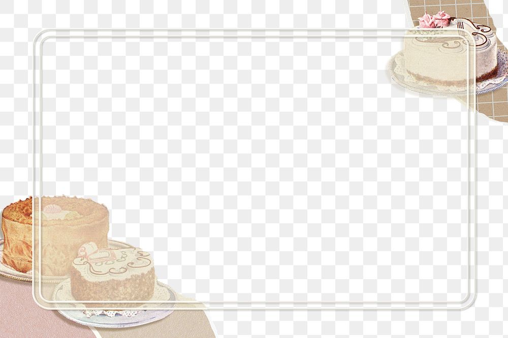 Hand drawn rectangle frame with cakesdesign | Free PNG - rawpixel