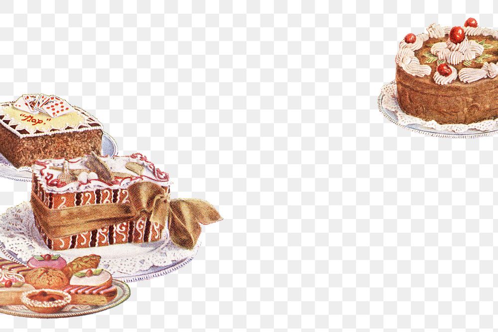 Fancy cakes frame design element | Free PNG - rawpixel