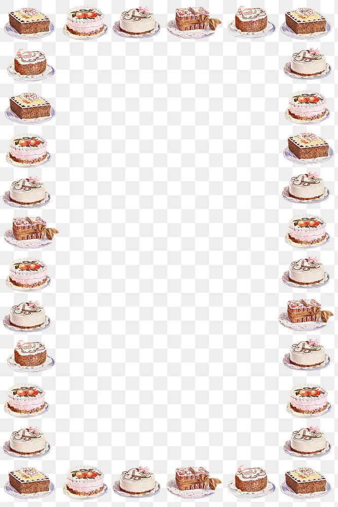 Fancy cakes frame design element | Free PNG - rawpixel