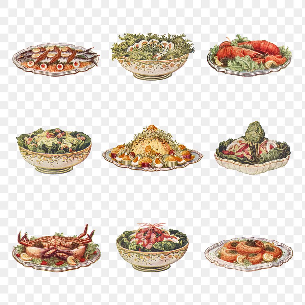 Hand drawn set of food | Premium PNG - rawpixel