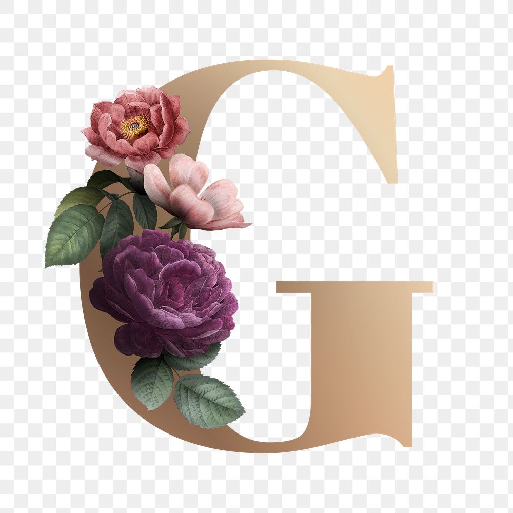 Classic and elegant floral alphabet | Premium PNG Sticker - rawpixel