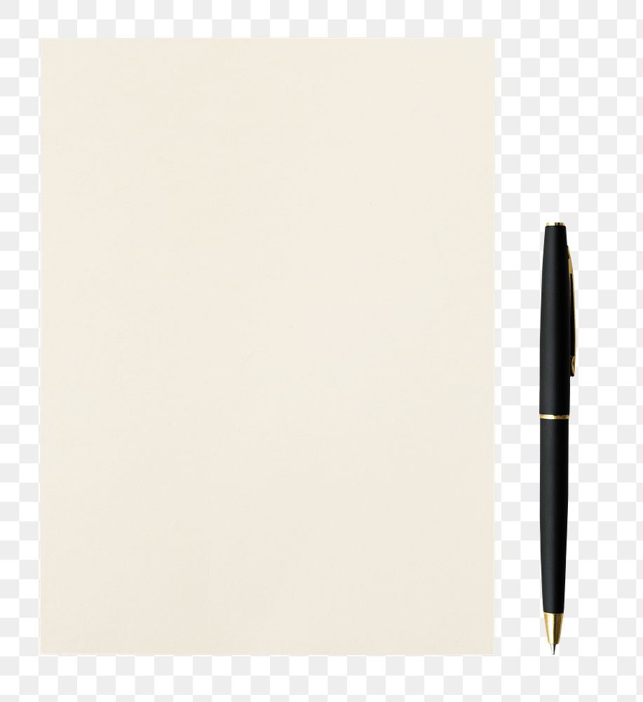 White paper and pen set | Free PNG Sticker - rawpixel