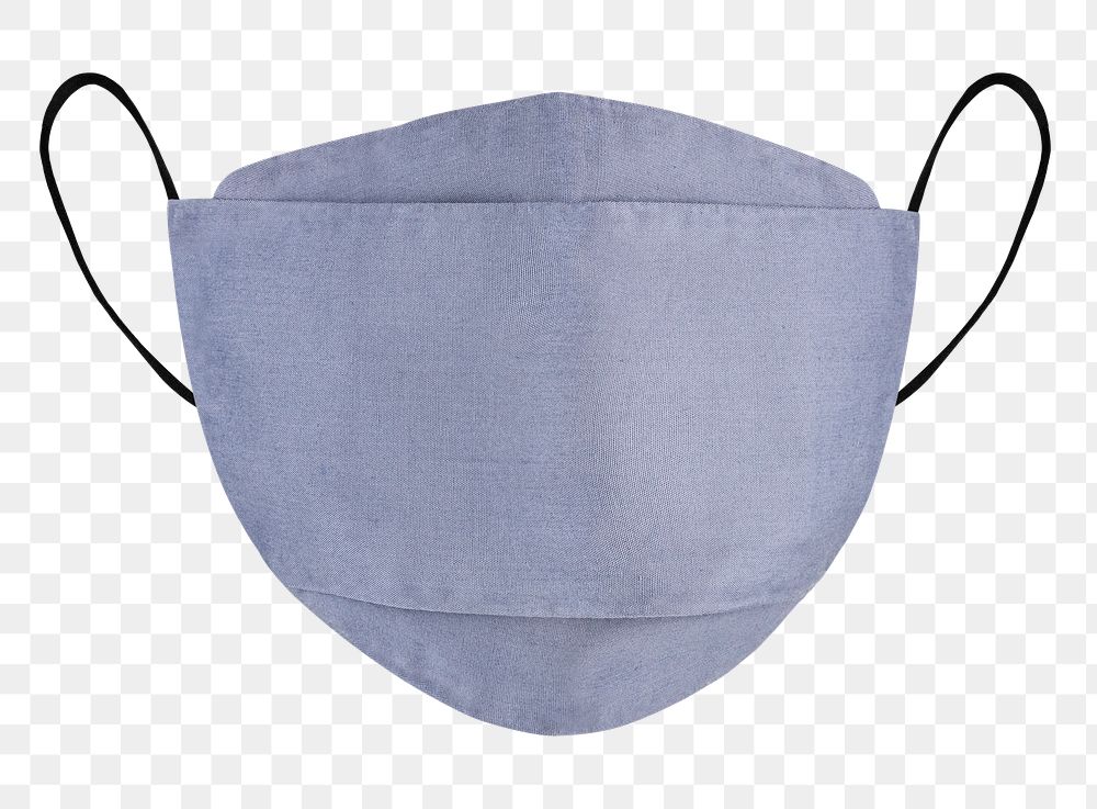 Light purplish-blue fabric face mask | Free PNG Sticker - rawpixel