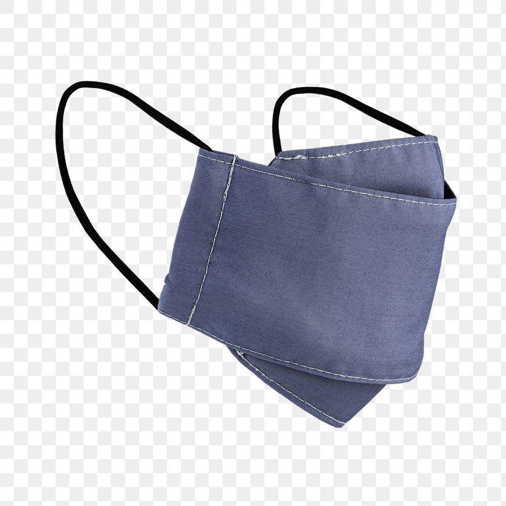 Light purplish-blue fabric face mask | Free PNG Sticker - rawpixel