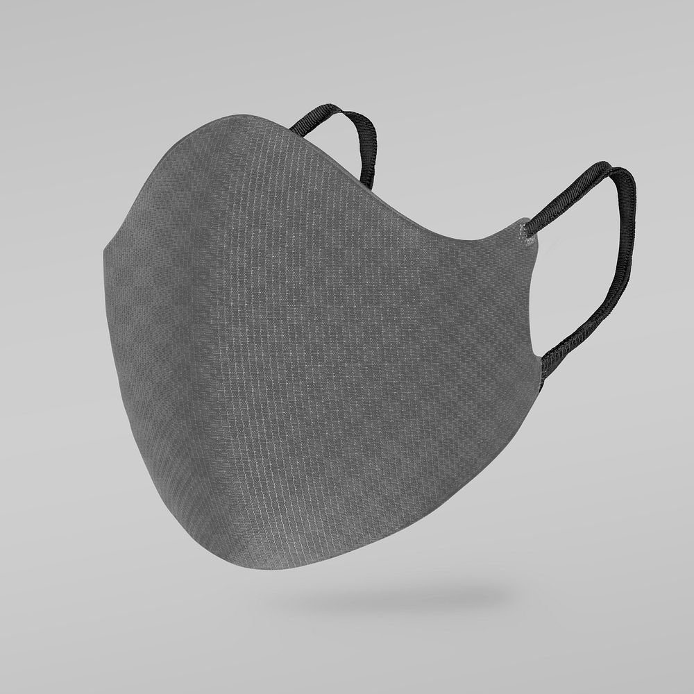 Gray fabric face mask mockup | Free PNG - rawpixel