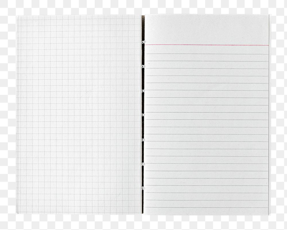 White grid and lined notebook | Premium PNG Sticker - rawpixel