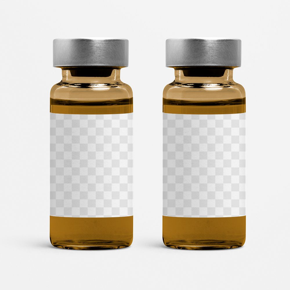 Two injection vial bottles with png | Free PNG - rawpixel