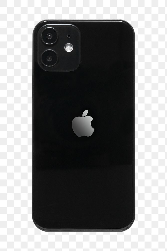 Black Apple iPhone 12 png | Free PNG Sticker - rawpixel
