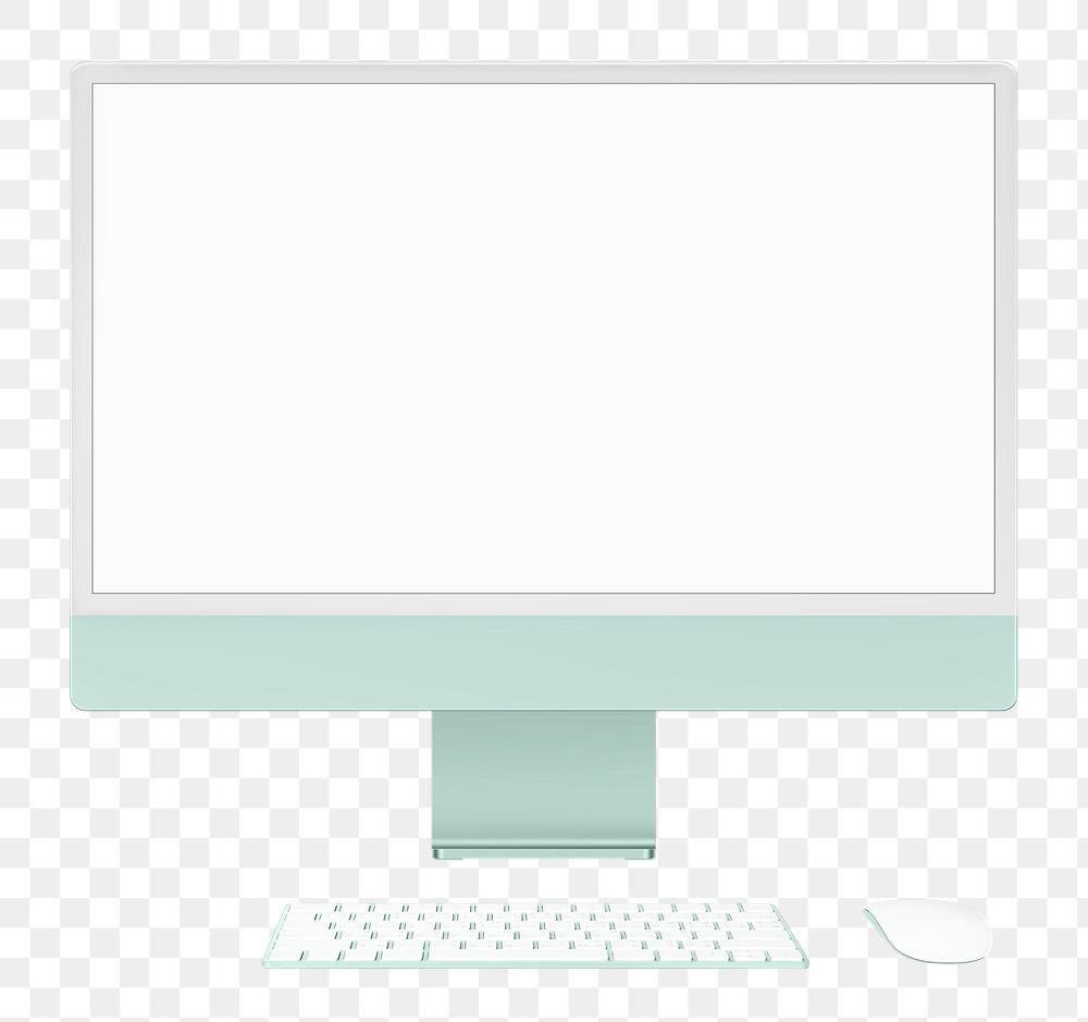 Green computer png mockup with white | Premium PNG Sticker - rawpixel