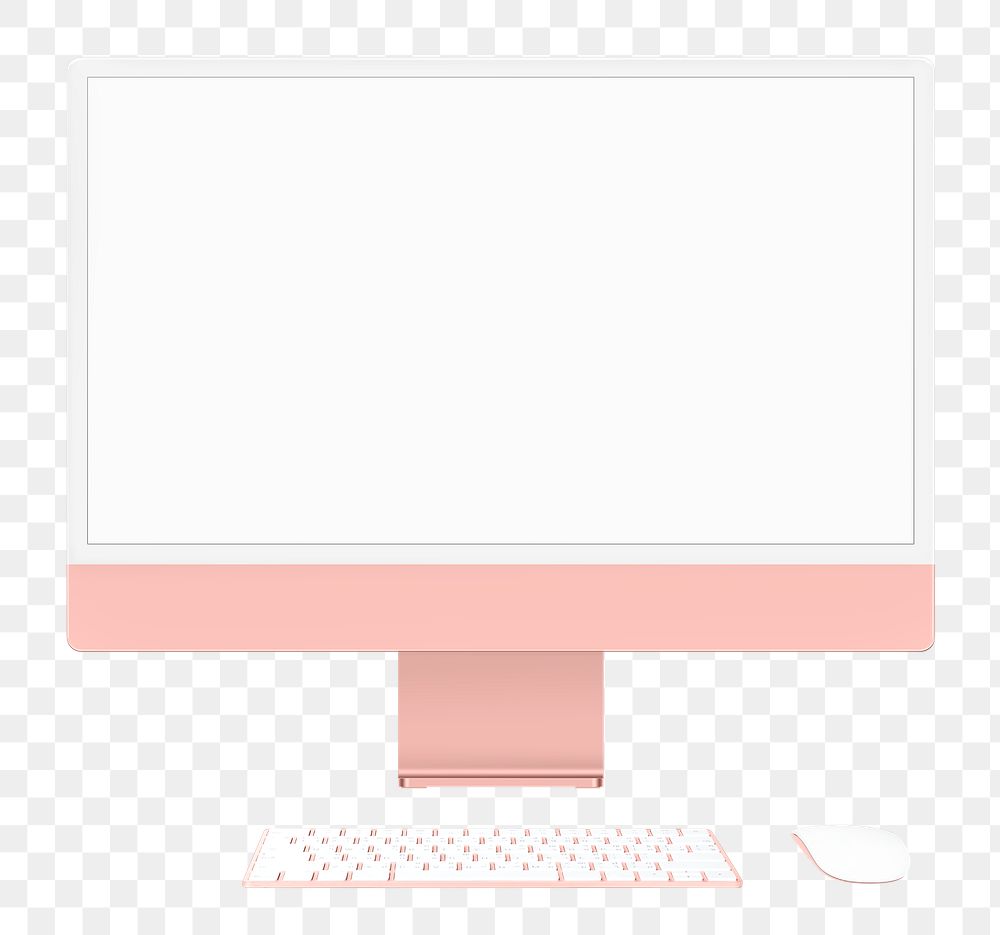Pink computer png mockup with white | Free PNG Sticker - rawpixel