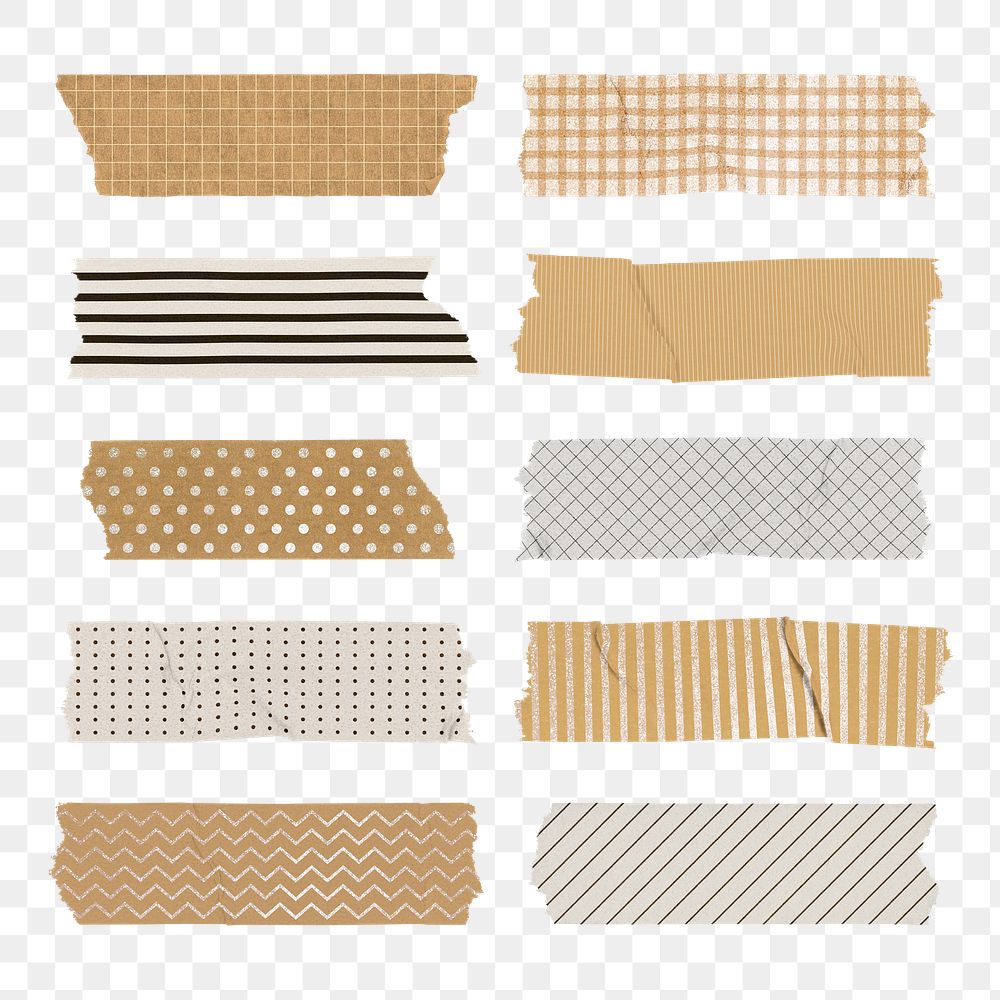 Washi tape png clipart, brown | Premium PNG - rawpixel
