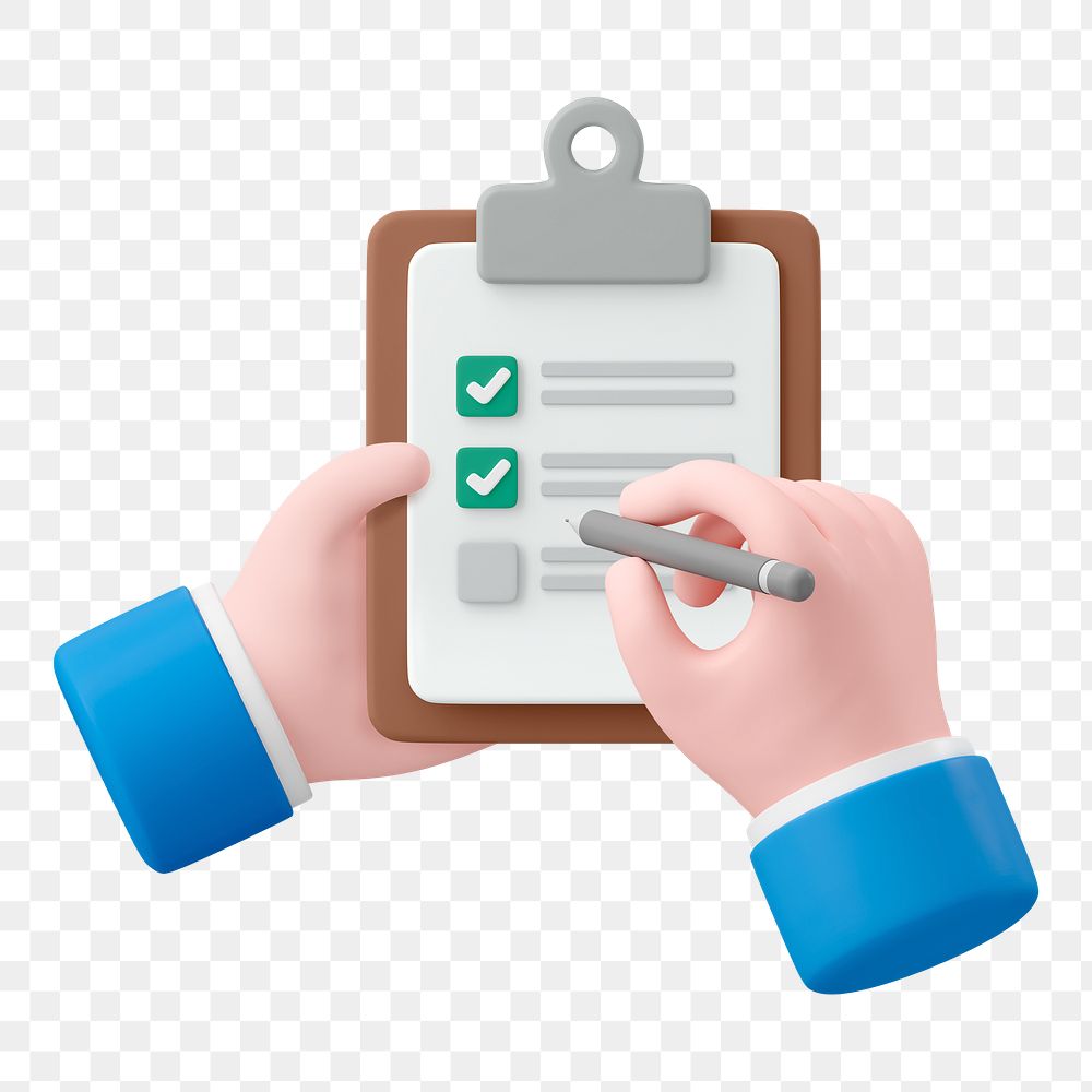 3D checklist png clipart, | Premium PNG - rawpixel
