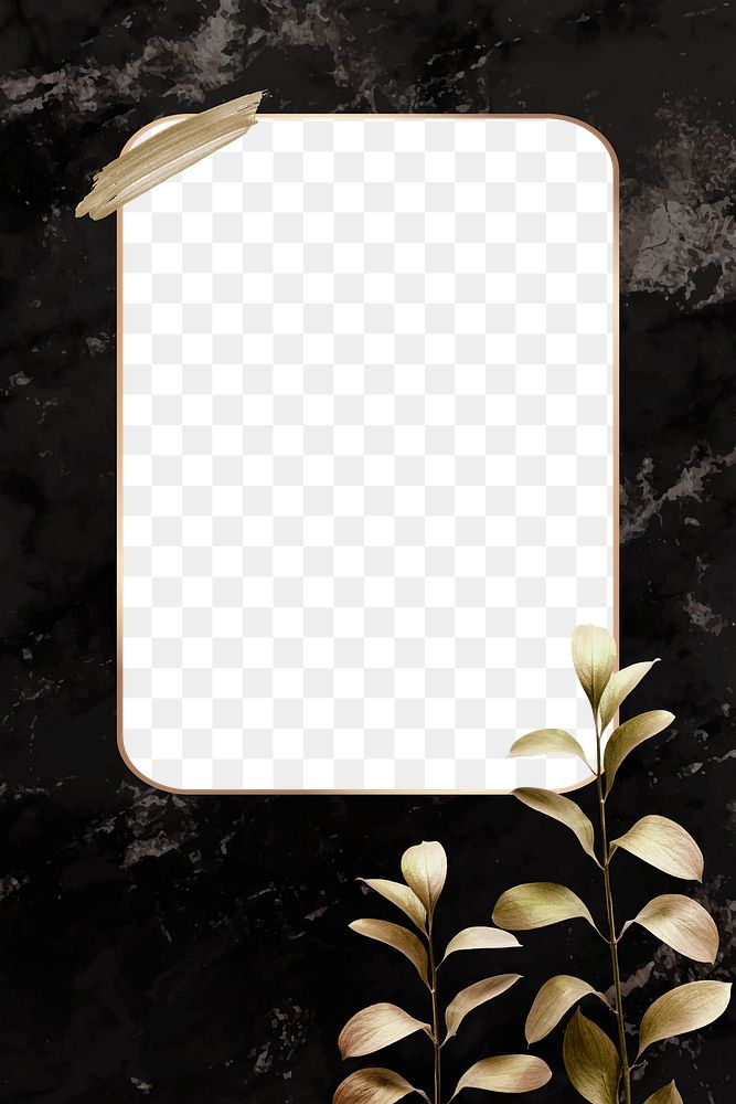 Black marble frame png with golden | Free PNG - rawpixel