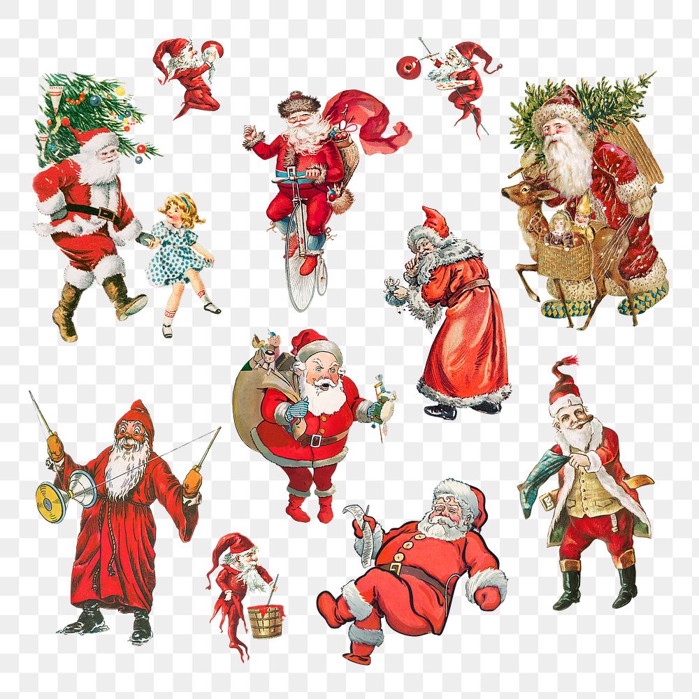 Santa Claus sticker set | Premium PNG - rawpixel