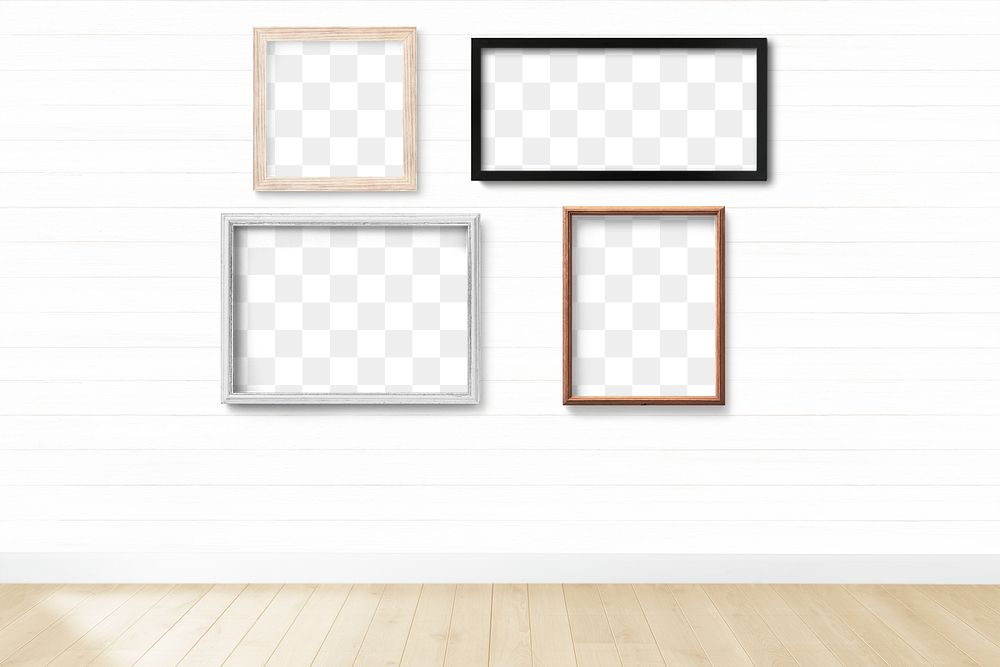 Picture frame mockups on a wall | Premium PNG - rawpixel