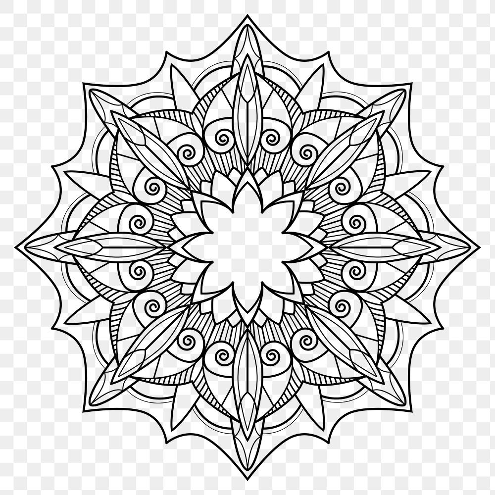 Black arabesque patterned design element | Premium PNG Sticker - rawpixel