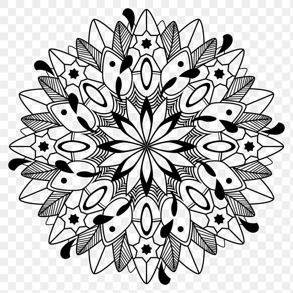 Black arabesque patterned design element | Premium PNG Sticker - rawpixel