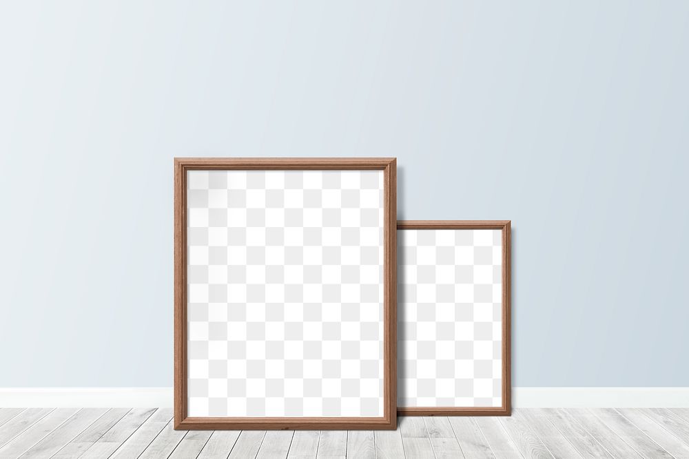 Wooden picture frame mockups leaning | Free PNG - rawpixel