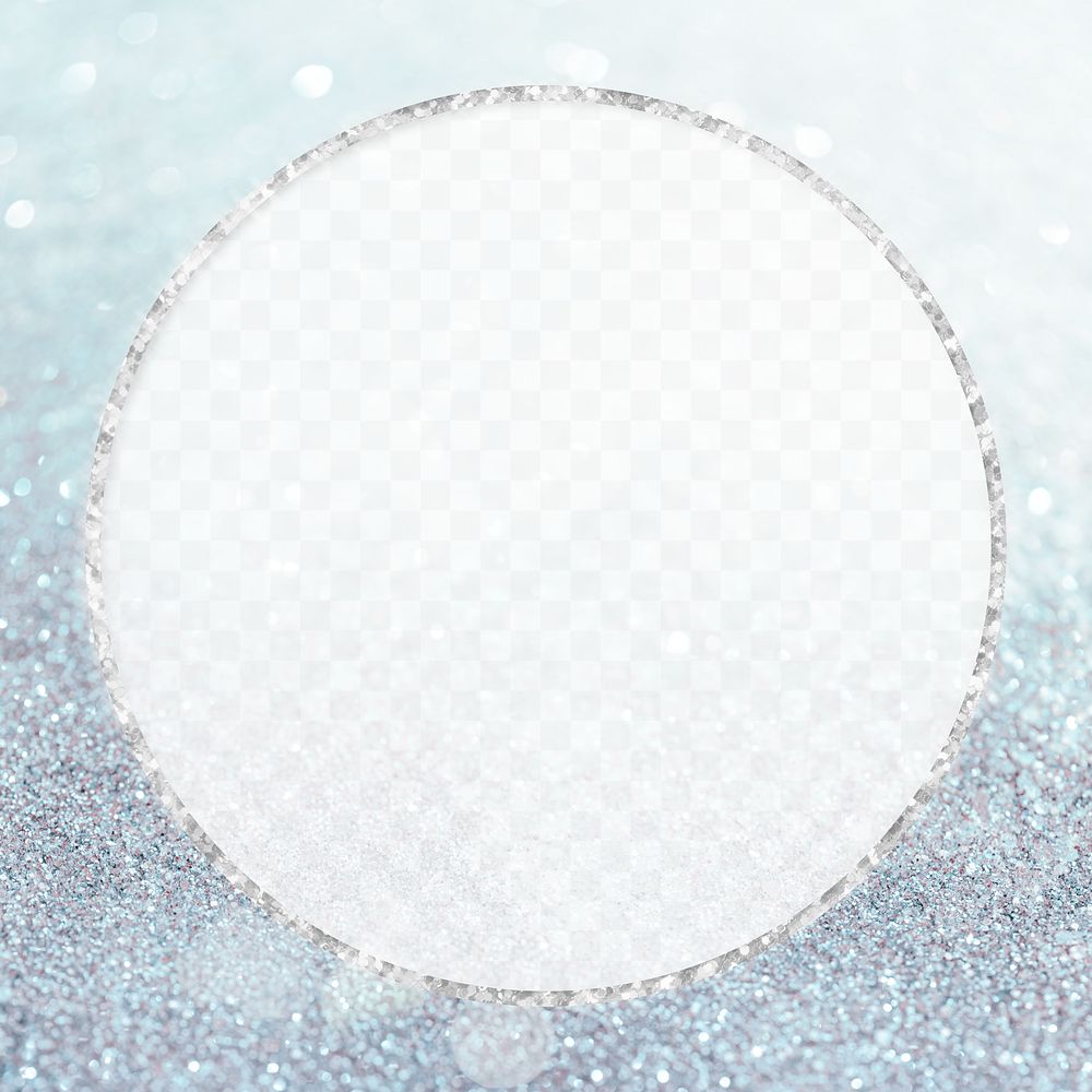 Silver glittery round frame transparent | Free PNG - rawpixel