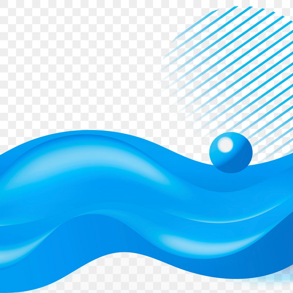 Blue wave design element | Free PNG - rawpixel