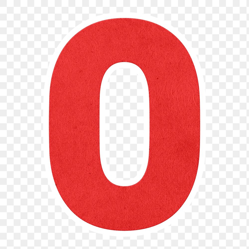 Red number zero sticker design | Free PNG Sticker - rawpixel