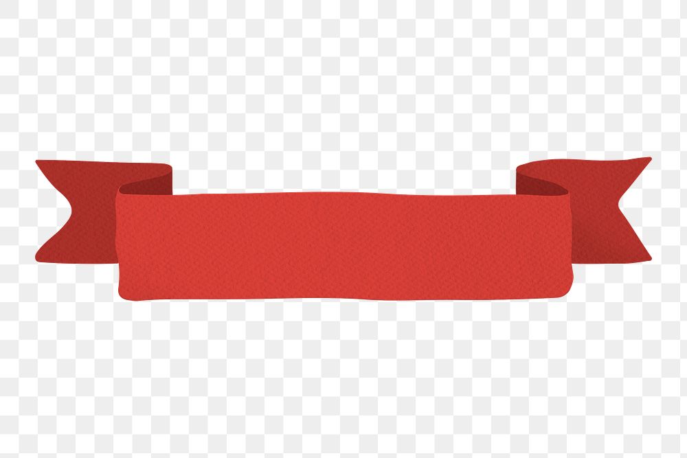 Red paper ribbon banner design | Free PNG Sticker - rawpixel