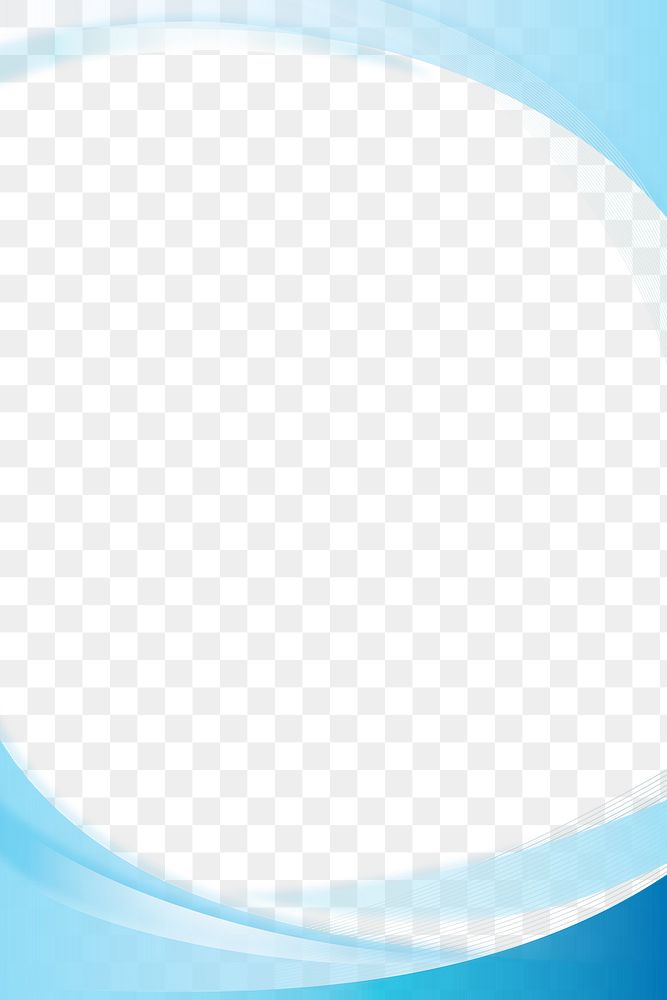 Blue curve frame template design | Free PNG - rawpixel