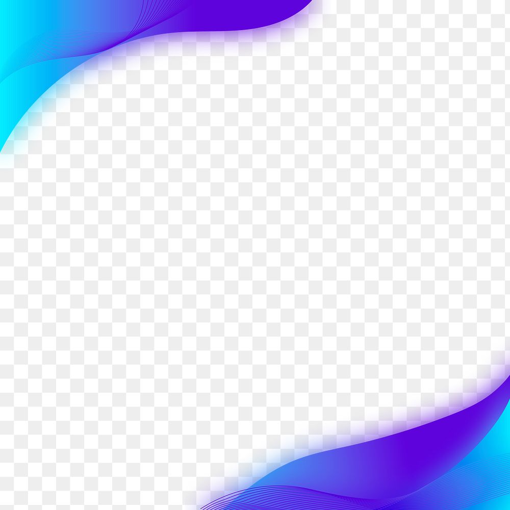 Blue gradient curve frame template | Premium PNG - rawpixel